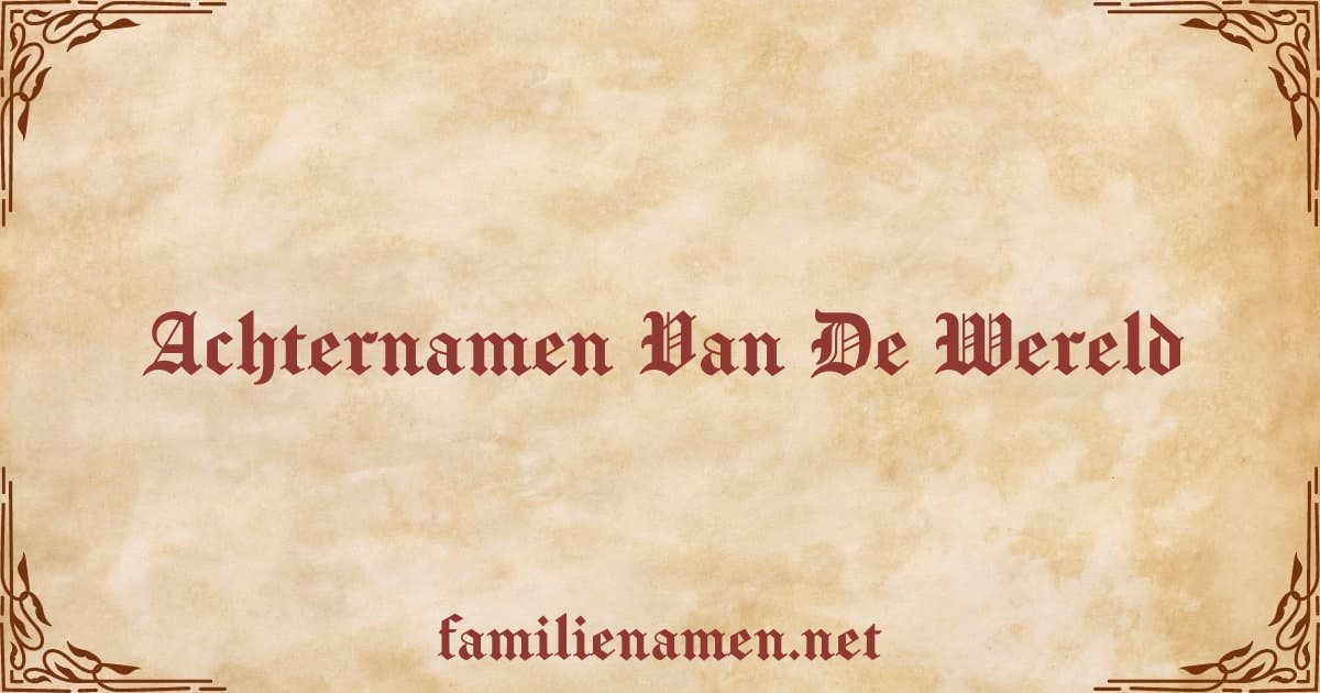 Achternamen van de wereld - Oorsprong en verspreiding 2026